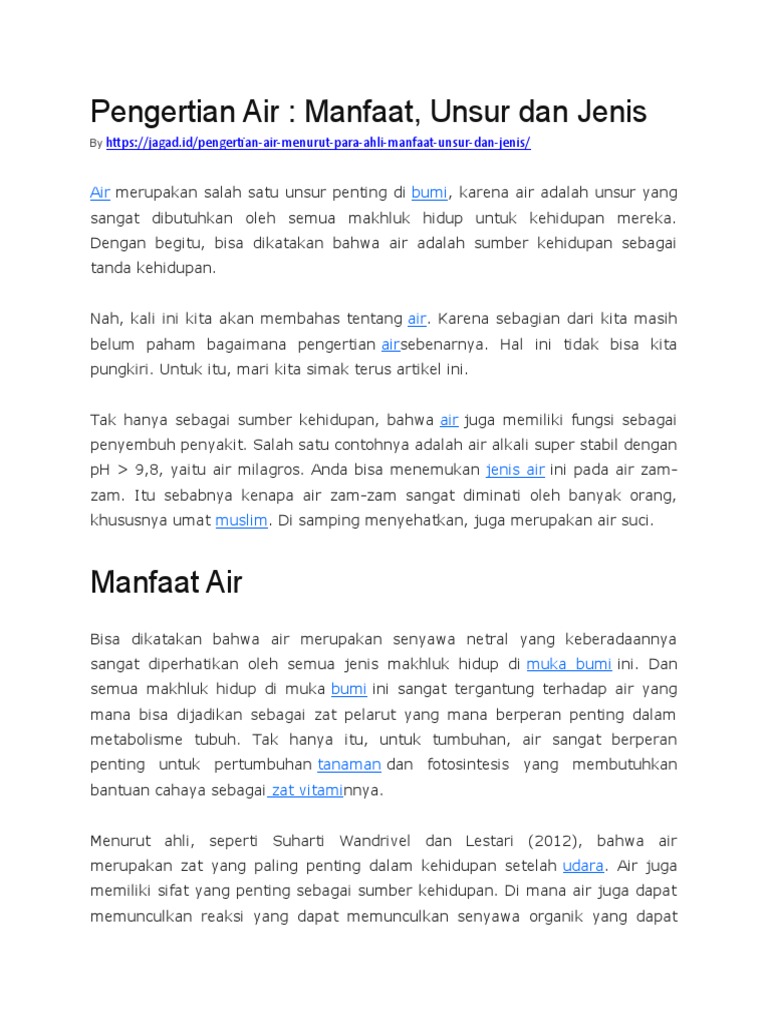 Pengertian Air | PDF