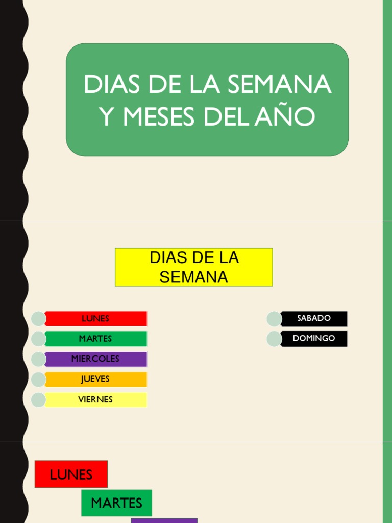 Dias de La Semana y Meses Del Año | PDF