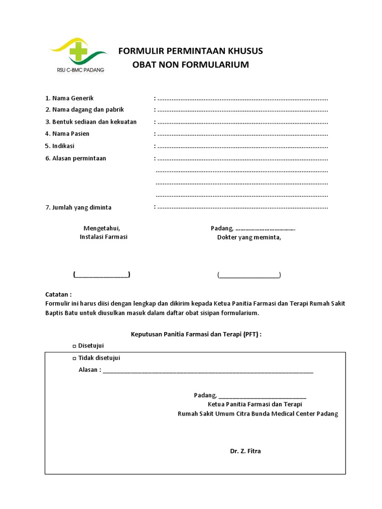 Form Permintaan Obat | PDF