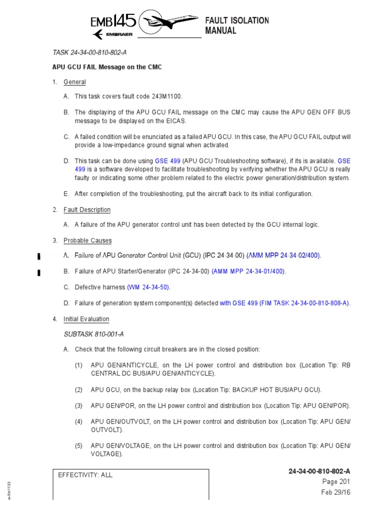 APU GCU FAIL Message On The CMC | PDF | Electrical Equipment | Power (Physics)