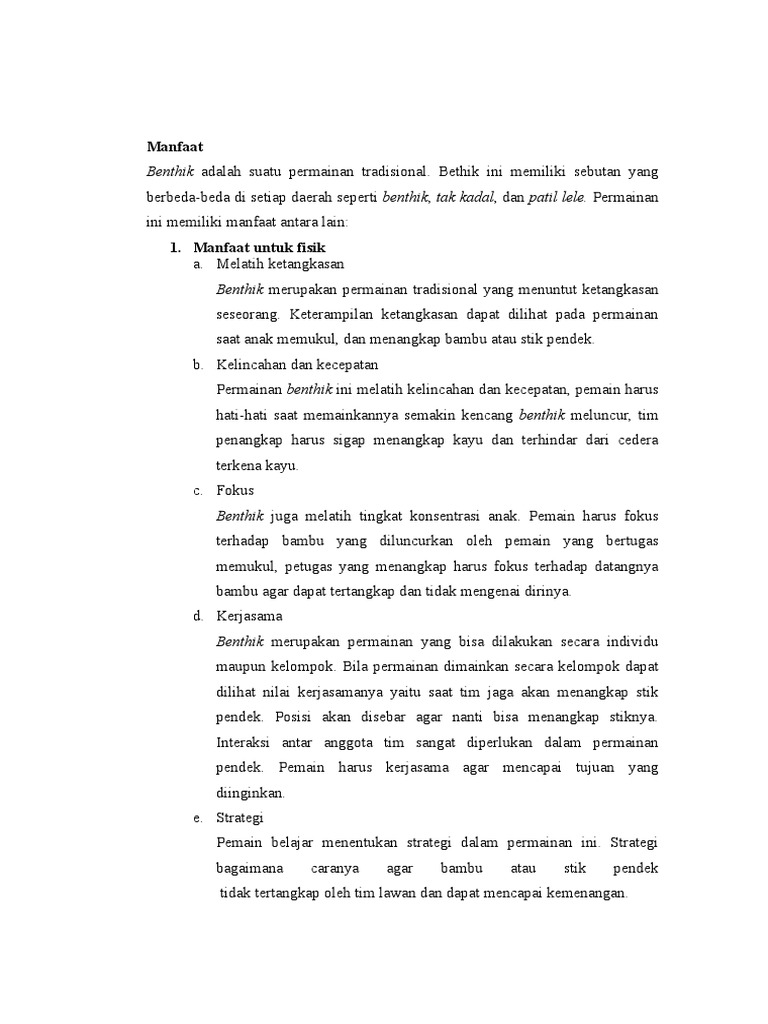 Manfaat Benthik | PDF | Game & Aktivitas