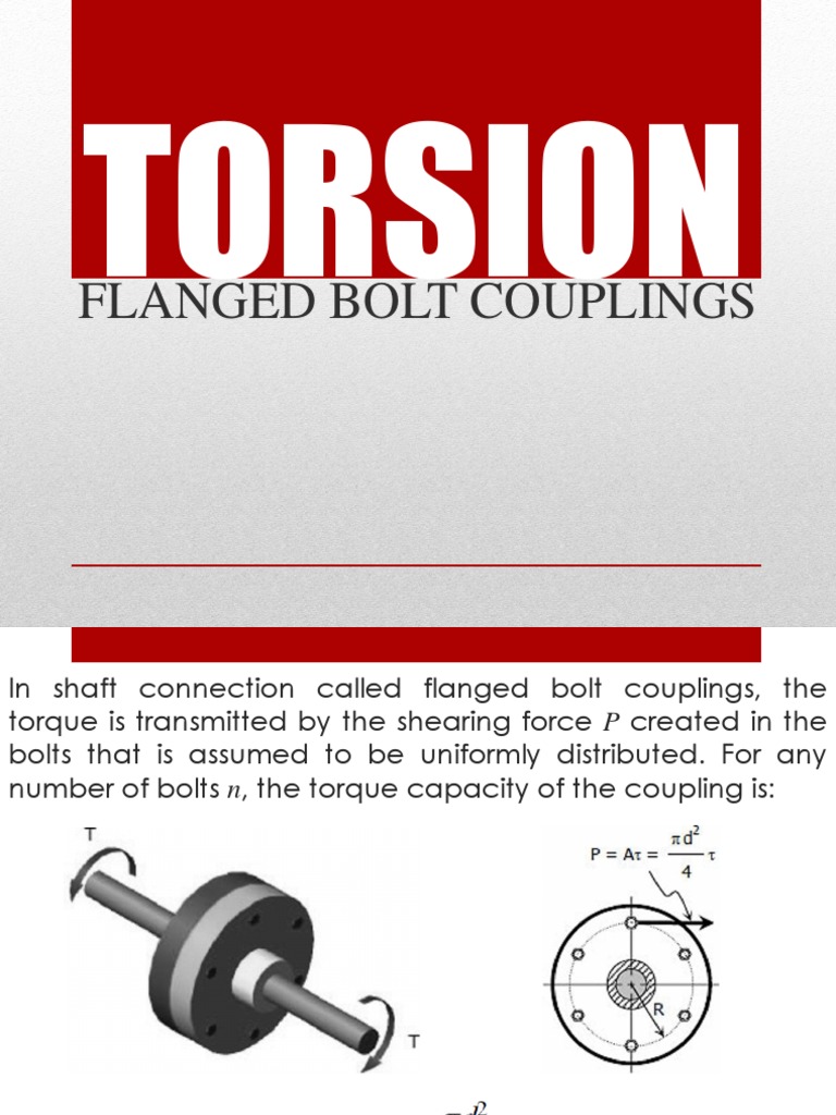 05.1 Flanged Bolt Couplings Torsion in Thin Walled Tubes Helical ...