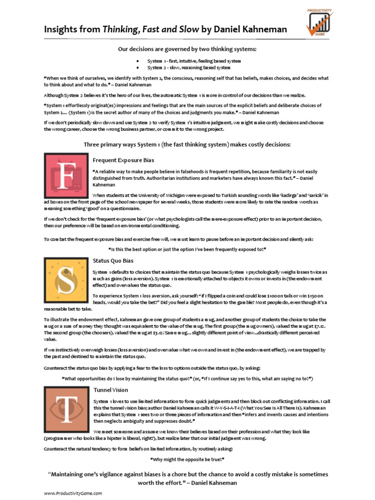 Overcoming the Fast Thinking Traps: Insights on System 1 Biases and ...