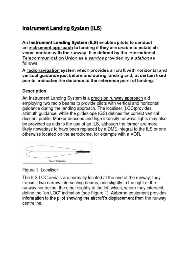 Instrumentation Landing System | PDF | Aviation | Telecommunications ...
