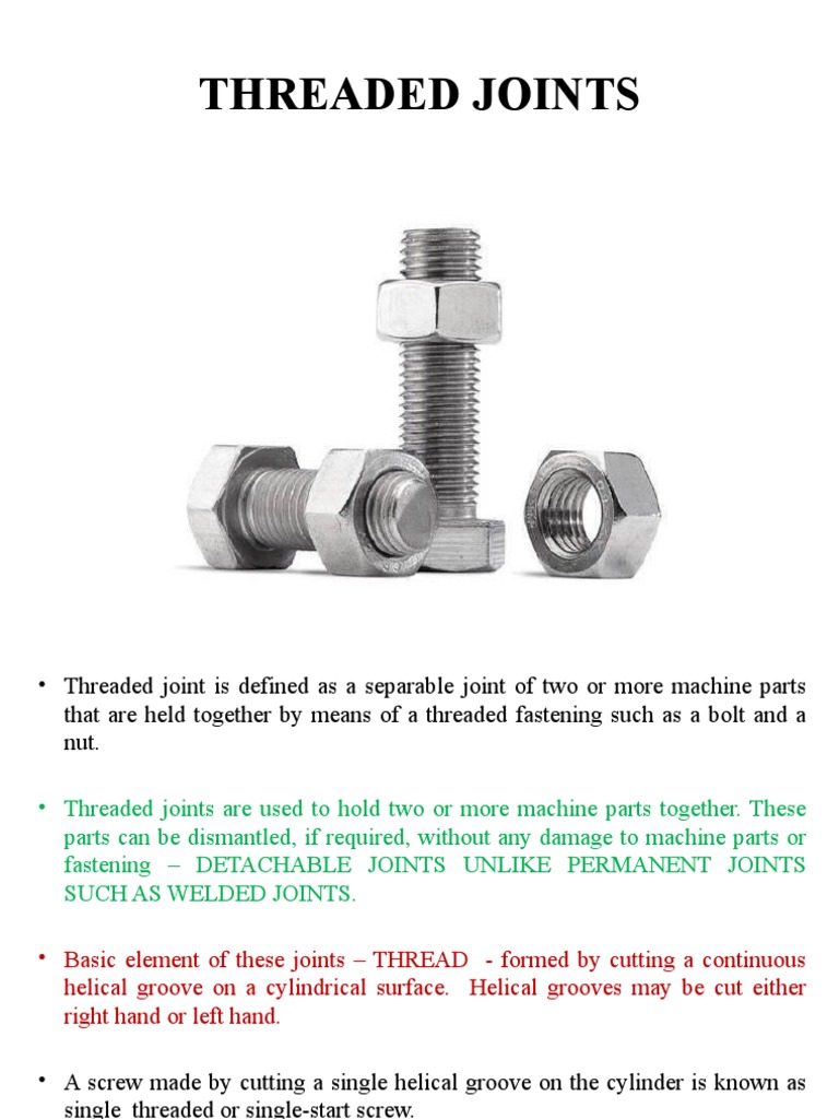 Threaded Joints | Download Free PDF | Screw | Nut (Hardware)