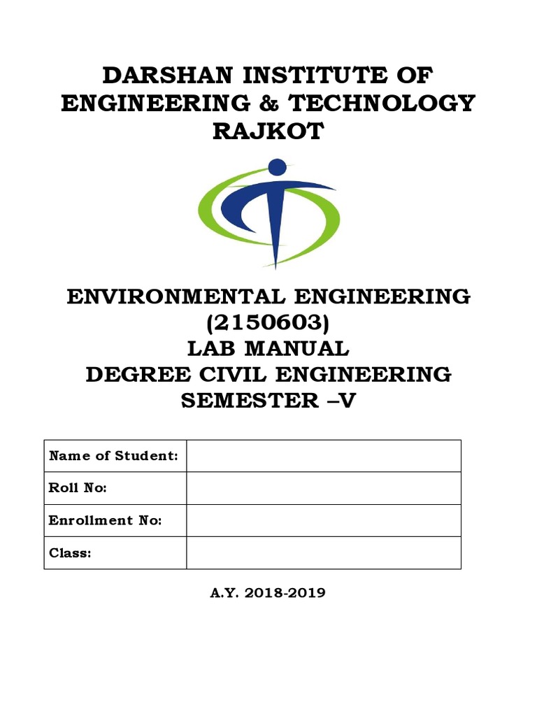 (EnvironmentAL Engineering Laboratory Manual PDF | PDF | Ph | Filtration