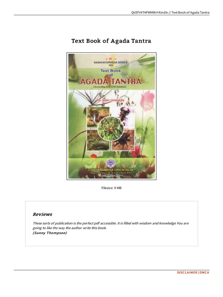 Text Book of Agada Tantra Text Book of Agada Tantra: Reviews Reviews ...
