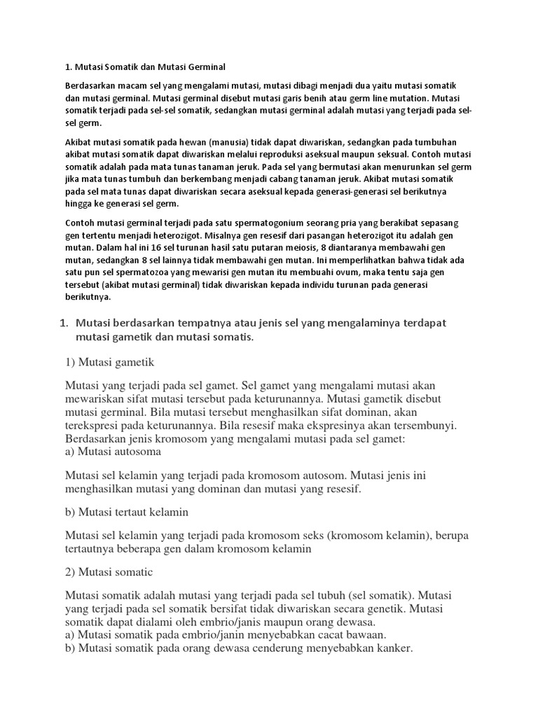 Mutasi Gen Sel | PDF