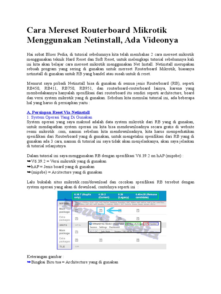 Reset Mikrotik dengan Netinstall | PDF
