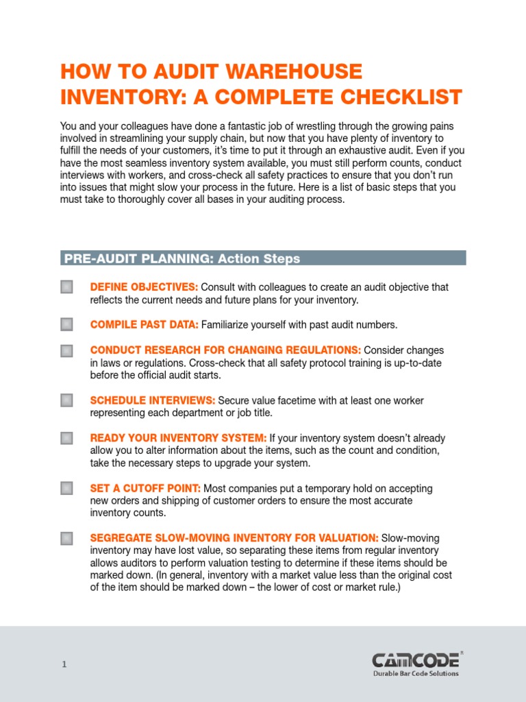 How To Audit Warehouse Inventory Checklist | PDF | Warehouse | Inventory