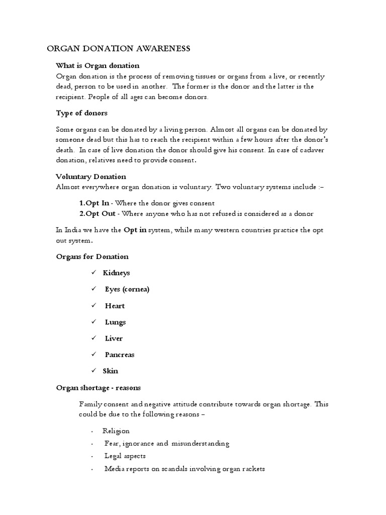 Organ Donation | PDF | Organ Donation | Organ Transplantation