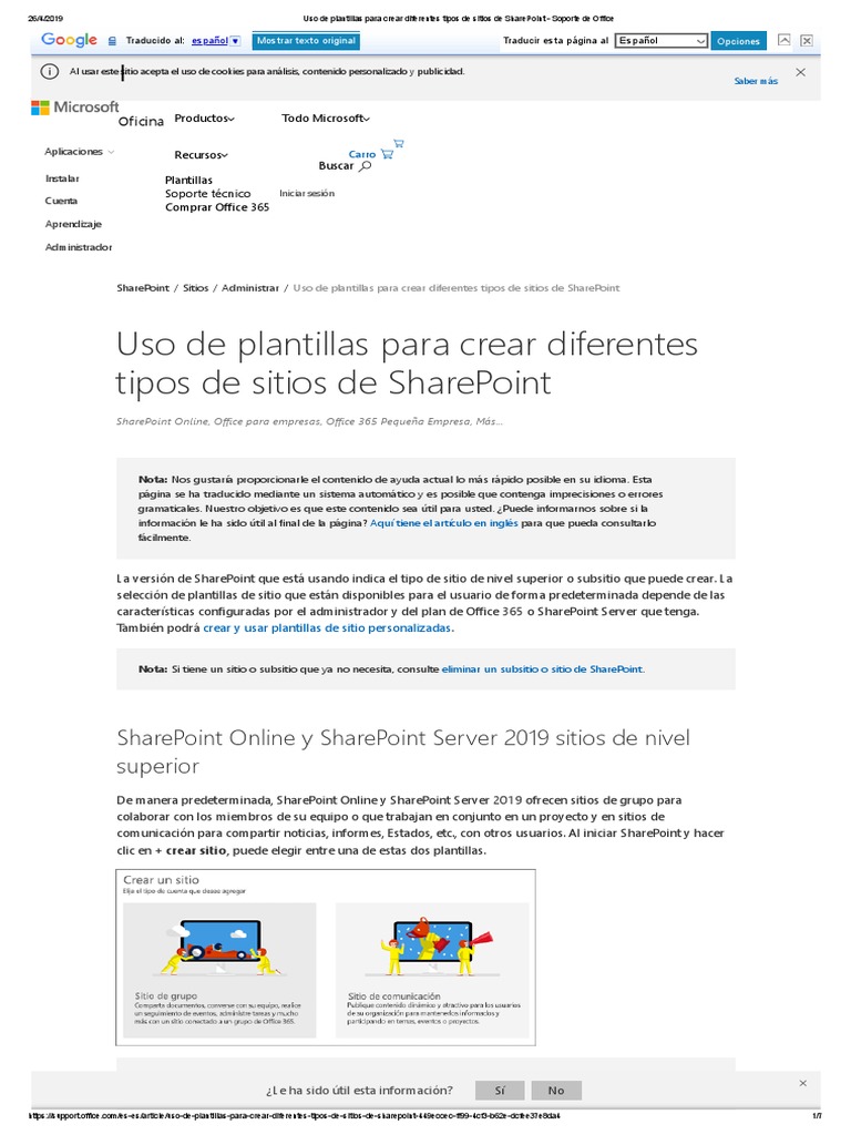 Plantillas Sitios SharePoint | Descargar gratis PDF | Microsoft | Compartir punto