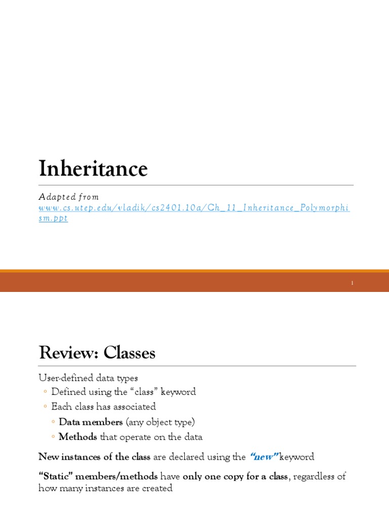 Inheritance | PDF | Inheritance (Object Oriented Programming) | Method ...