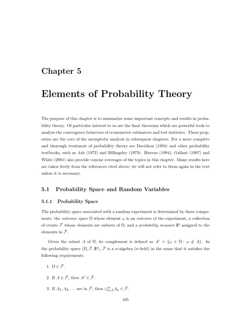 Elements of Probability Theory | PDF | Expected Value | Probability Theory