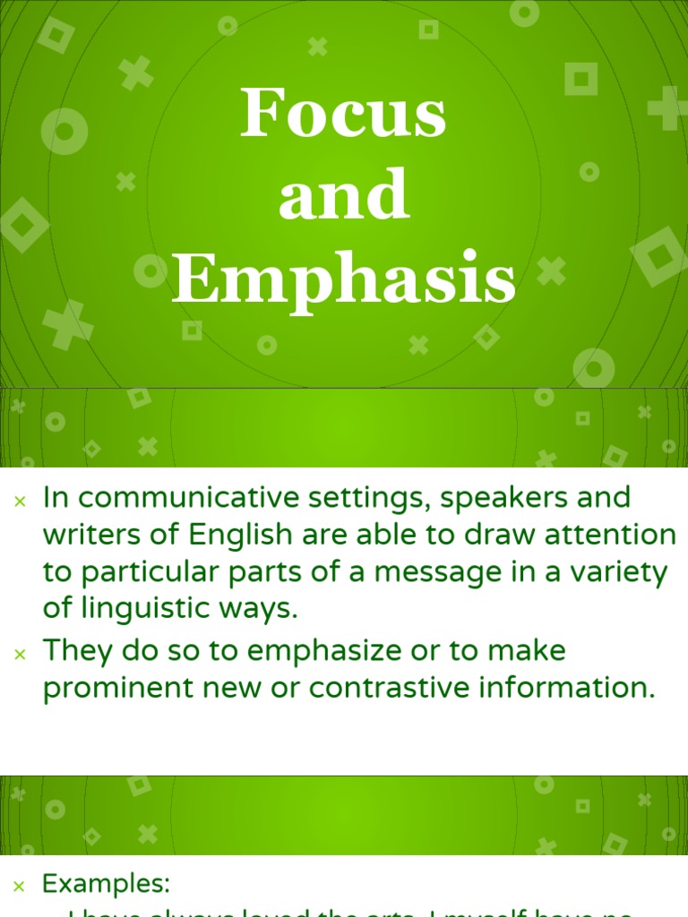 Focus and Emphasis | PDF | Stress (Linguistics) | Adjective