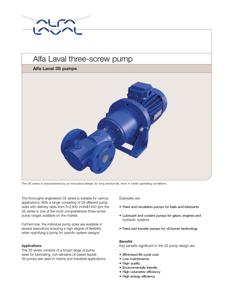 Alfa Laval 3s Pumps Emd00458en | PDF | Bearing (Mechanical) | Pump