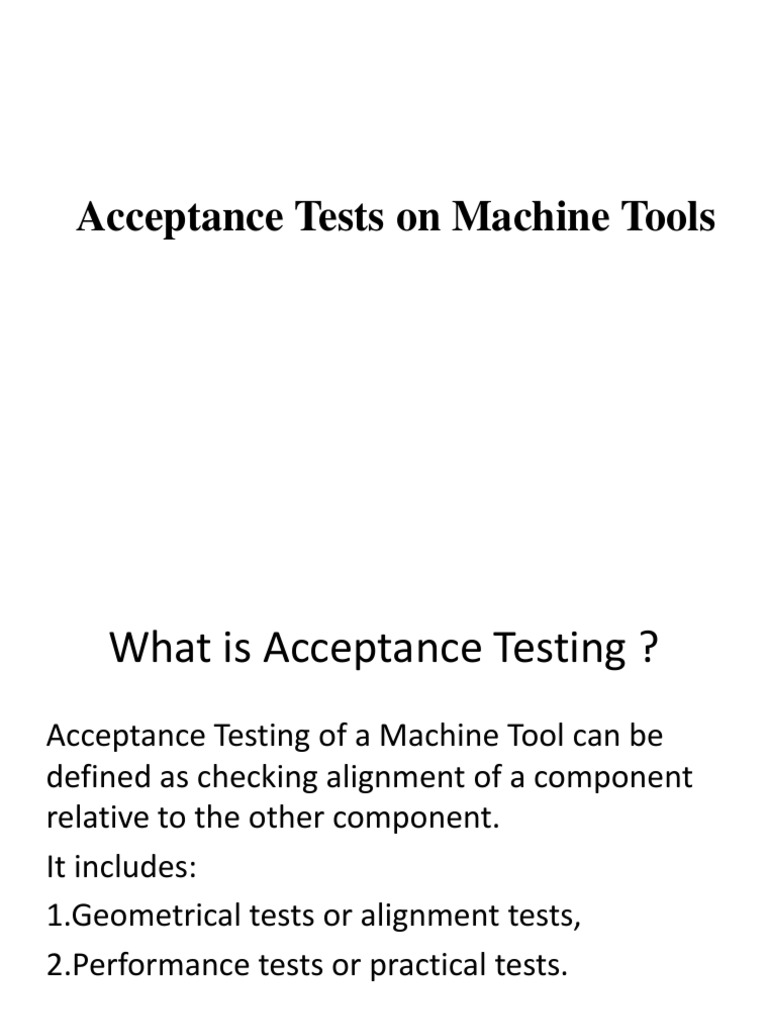 Guide to Acceptance Testing Procedures and Geometric Tolerancing ...