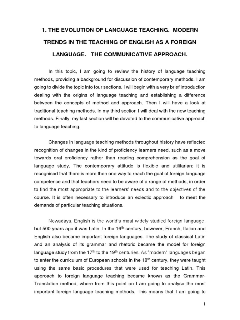 A Comprehensive Overview of the Evolution of Language Teaching Methods ...