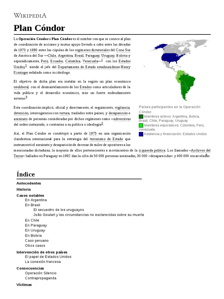 Operación Cóndor: Terrorismo de Estado | PDF | Agitación | Gobierno