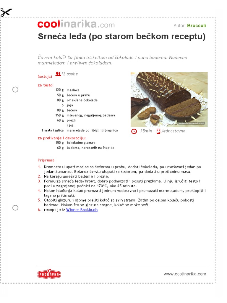 Srneca Ledja Po Starom Beckom Receptu | PDF