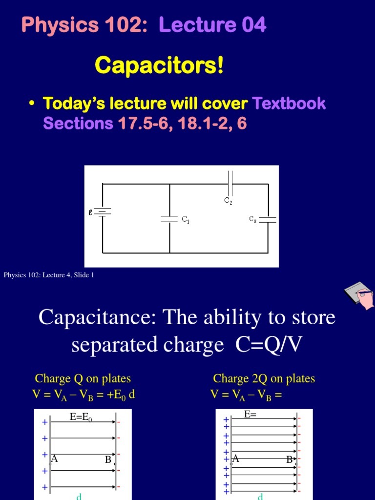 Lect04 Handout Capacitor | PDF | Volt | Capacitor