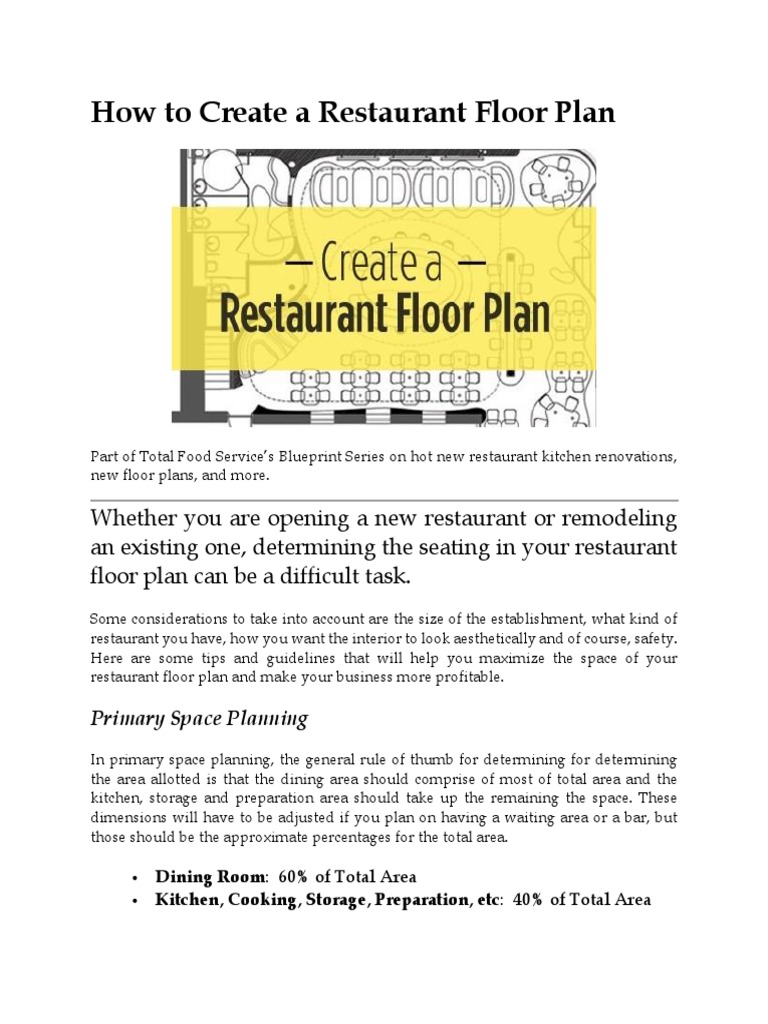 Designing Effective Restaurant Floor Plans | PDF | Restaurants ...