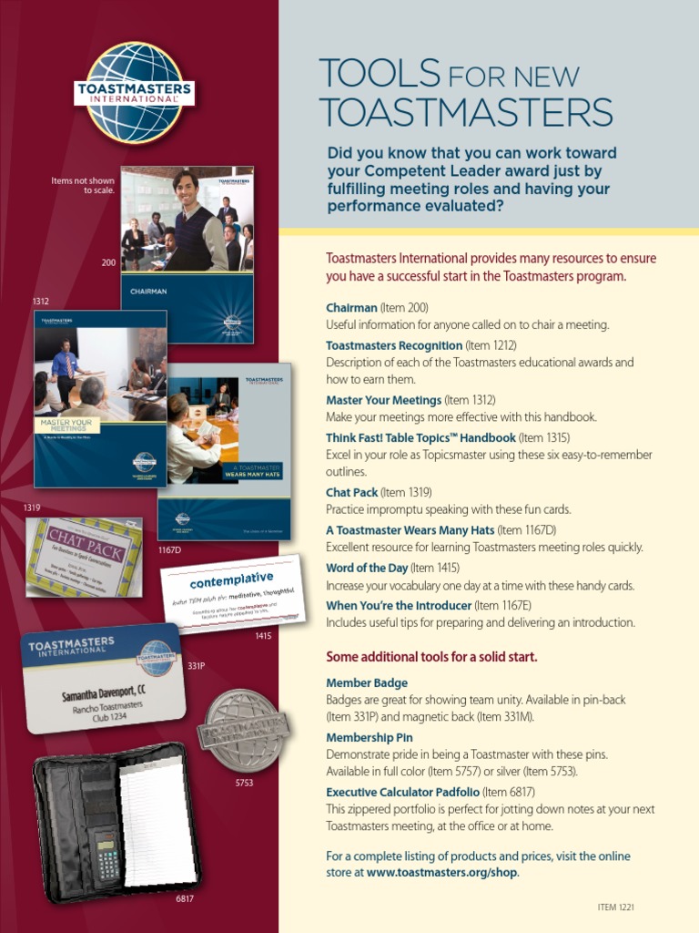 1221 Tools For New Toastmasters PDF | PDF | Cognition | Communication