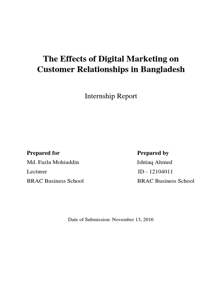 Digital Marketing's Impact on Bangladeshi Customer Relations | PDF ...