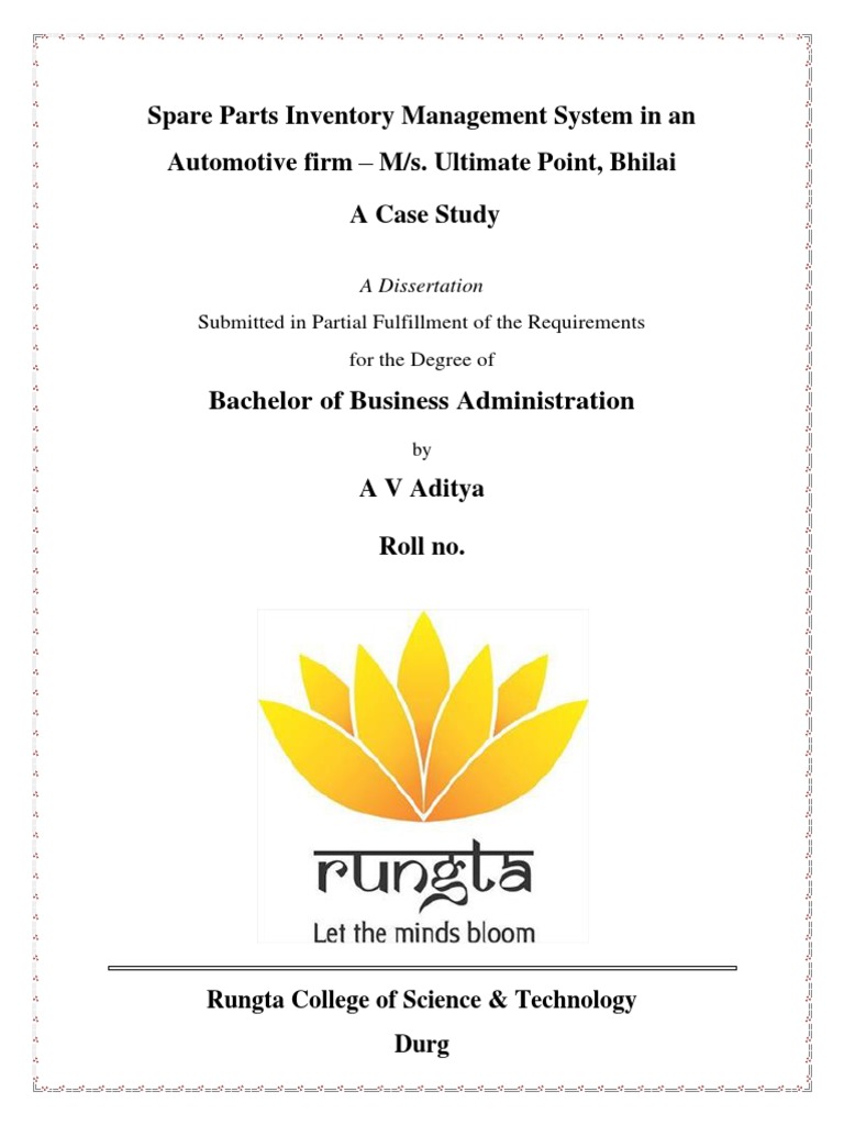 Automotive Spare Parts Inventory Management System Case Study | PDF ...