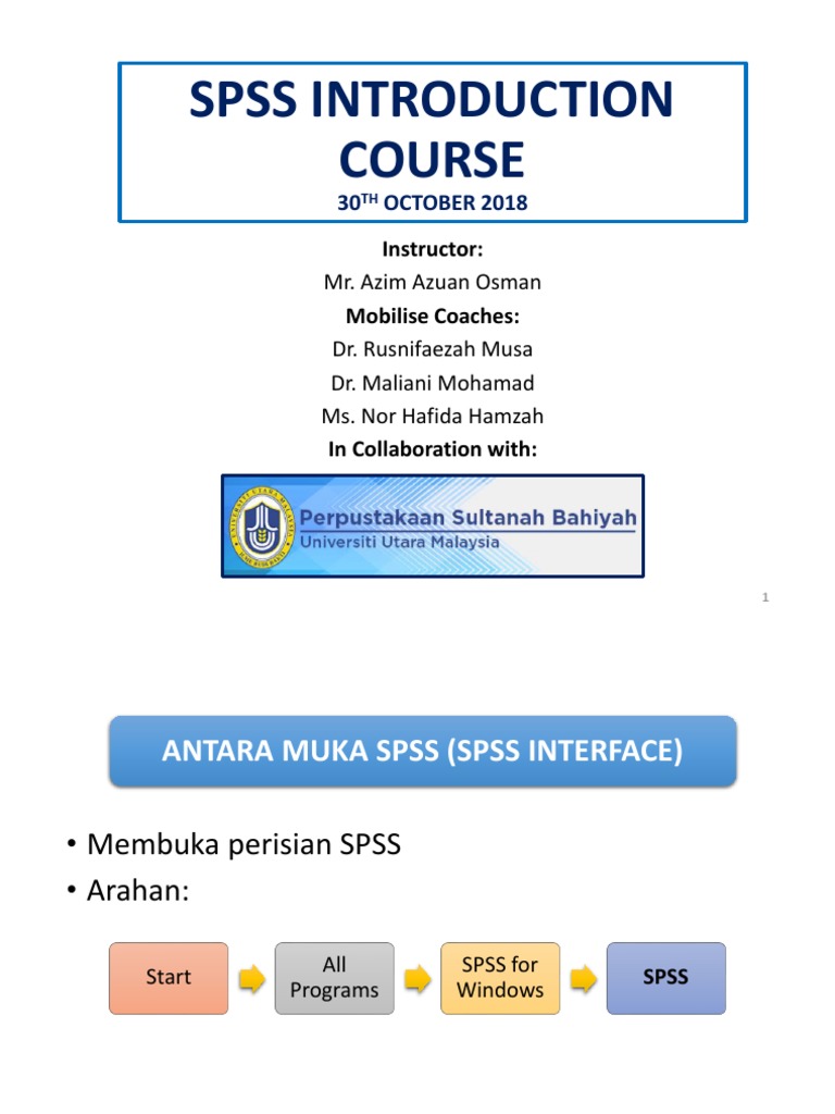 SPSS Introduction Course at PSB, UUM | PDF | Factor Analysis ...