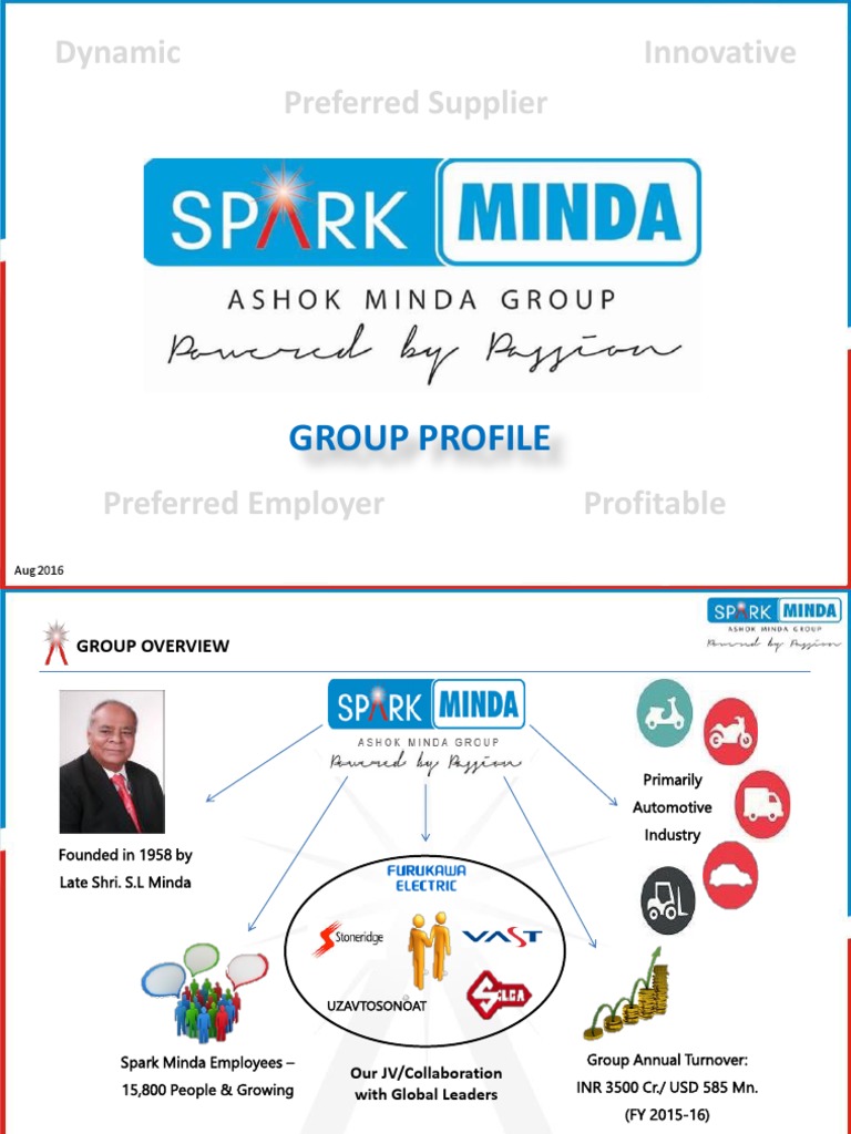 Spark Minda Group Profile Aug | PDF | Innovation | Relay