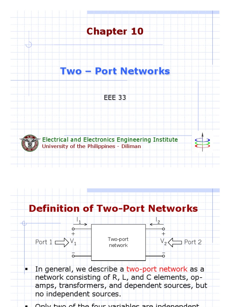 Ch09 Two-Port Networks PDF | PDF | Computer Engineering | Electronics