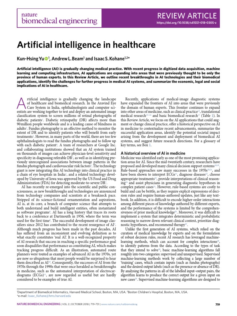 Artificial Intelligence in Healthcare | PDF | Artificial Neural Network ...