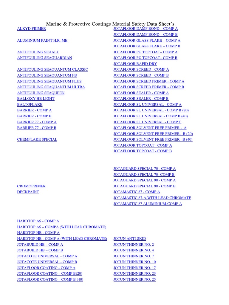Jotun MSDS | PDF | Building Engineering | Crafts