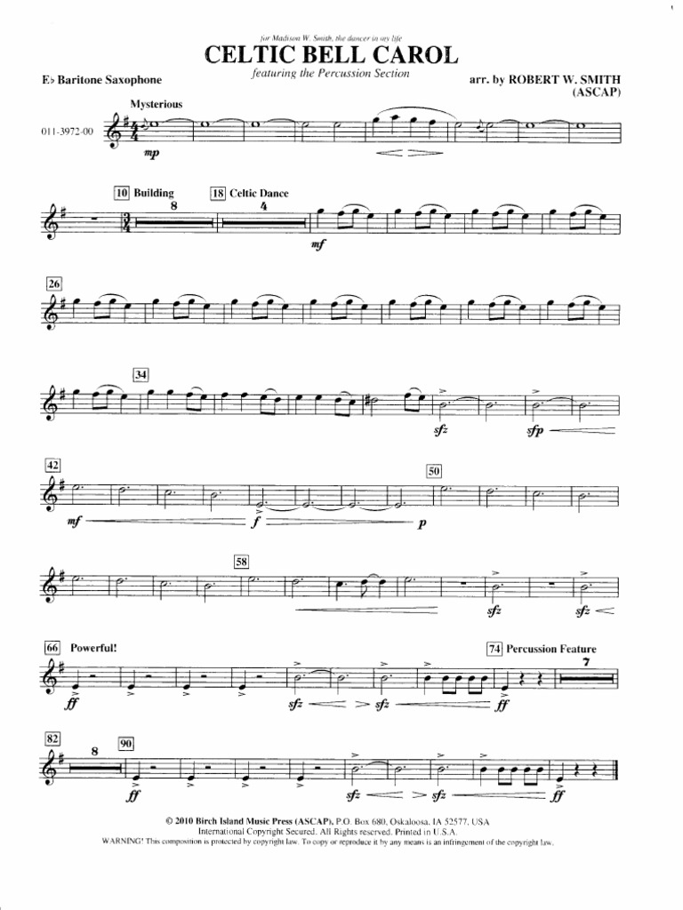Celtic Bell Carol Baritone Sax | PDF