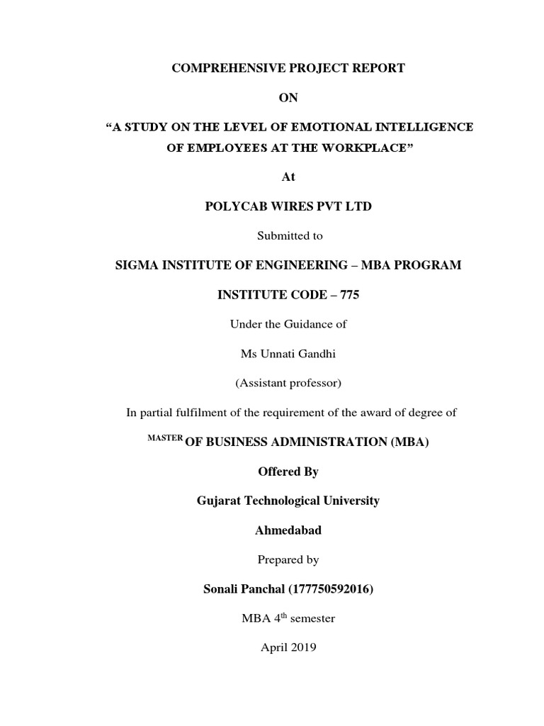 Comprehensive Project Report-1 | PDF | Emotional Intelligence ...