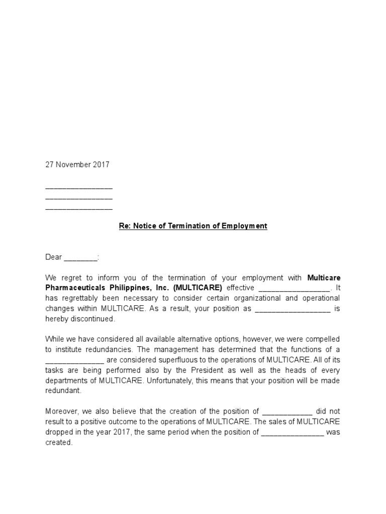 TERNINATION LETTER - REDUNDANCY.doc