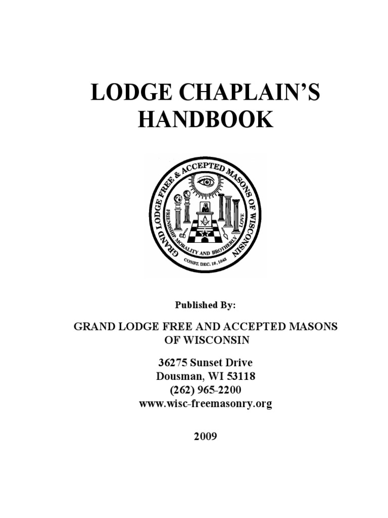 Lodge Chaplain Handbook | PDF | Freemasonry | Masonic Lodge