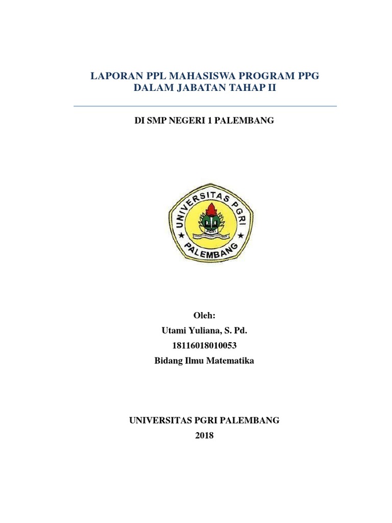 Contoh Cover Laporan PPG 2025 | PDF