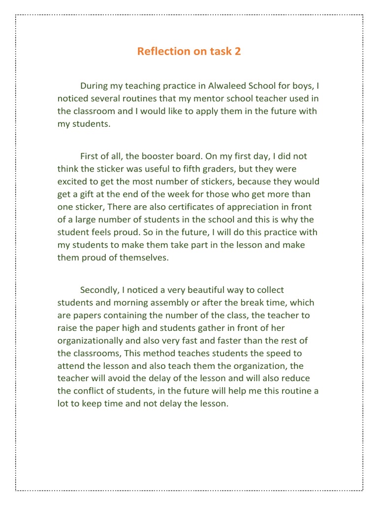 Reflection On Task 2 Sem 42 | PDF