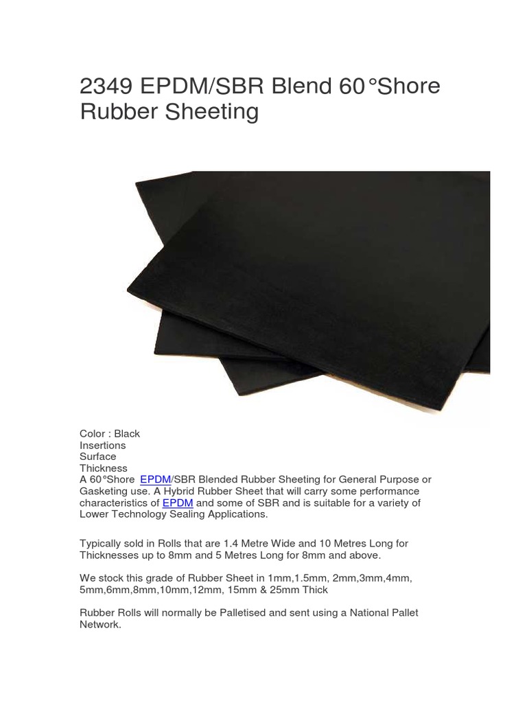 EPDM-SBR Shore Rubber | PDF | Technology & Engineering