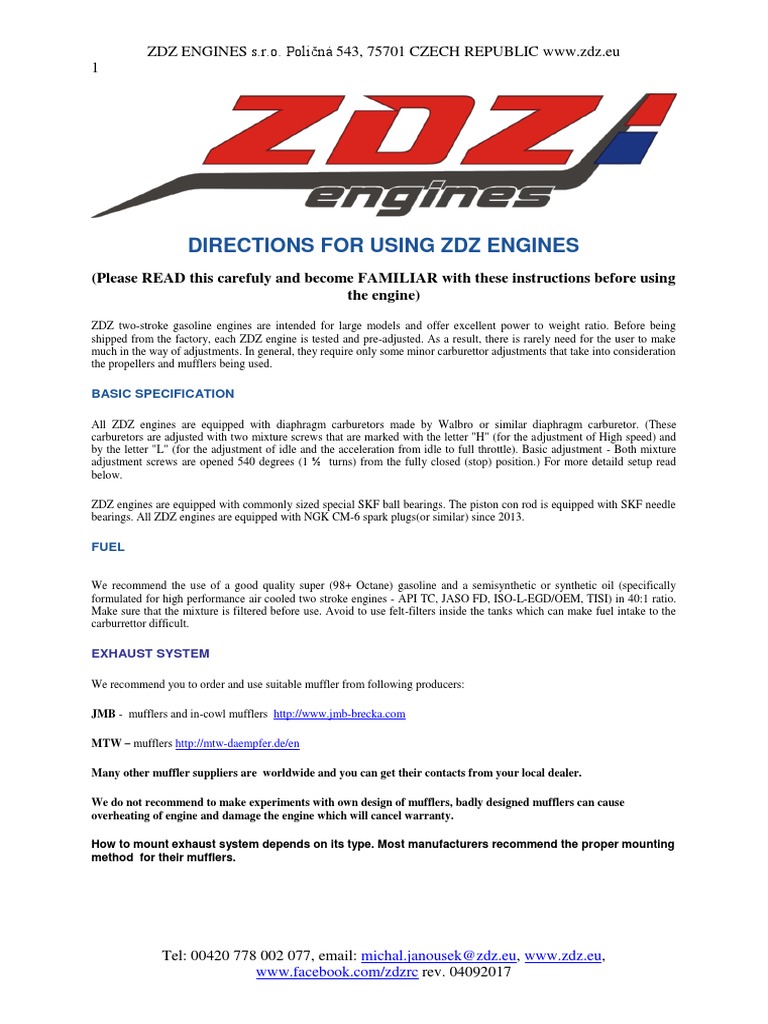 ZDZ Engine | PDF | Carburetor | Throttle
