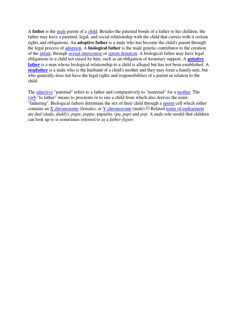 The Various Types and Roles of a Father: Biological, Adoptive, Step ...