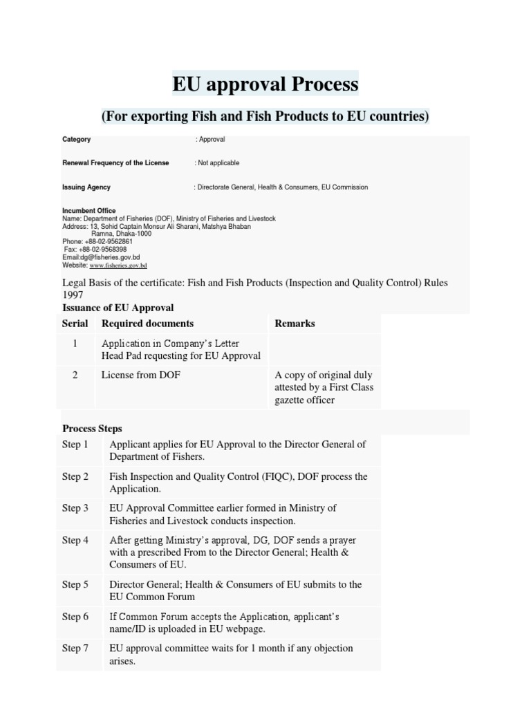 EU Approval Process | PDF | European Union | Government