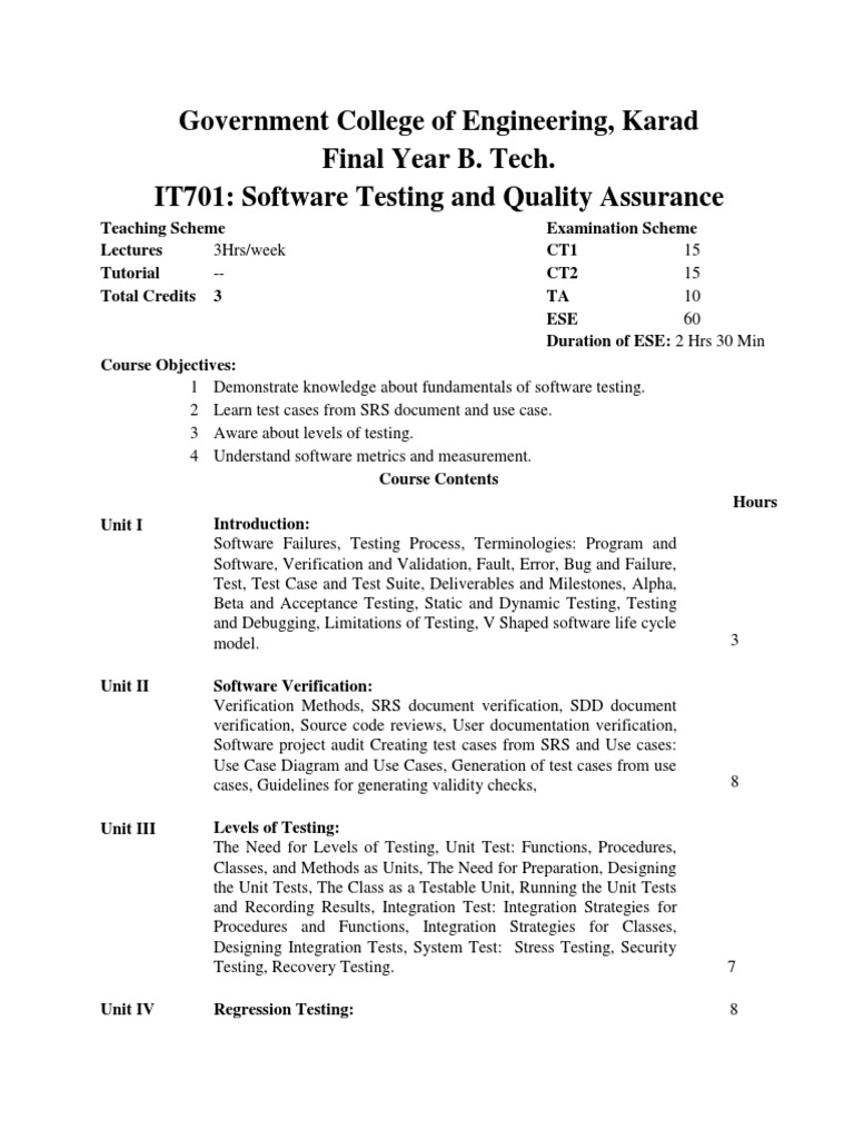 Fourth Year BTech IT Curriculum Content 18-19-NEW PDF | PDF | Software ...