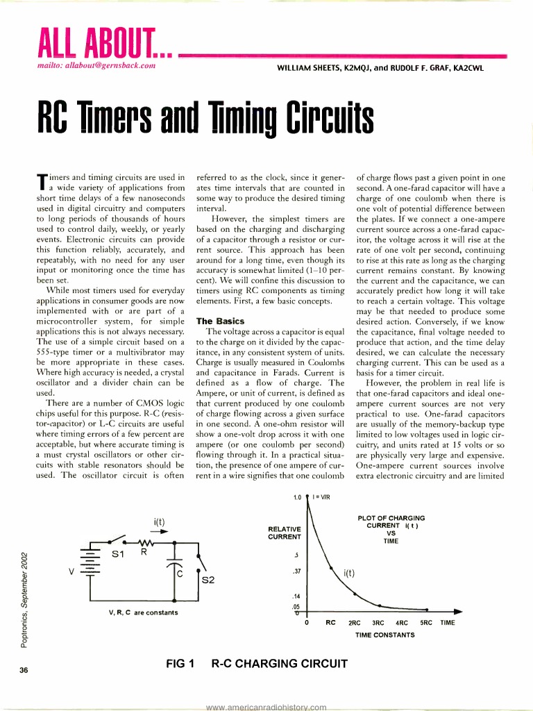 RC Timers and Timing Circuits | PDF | Capacitor | Electronic Circuits