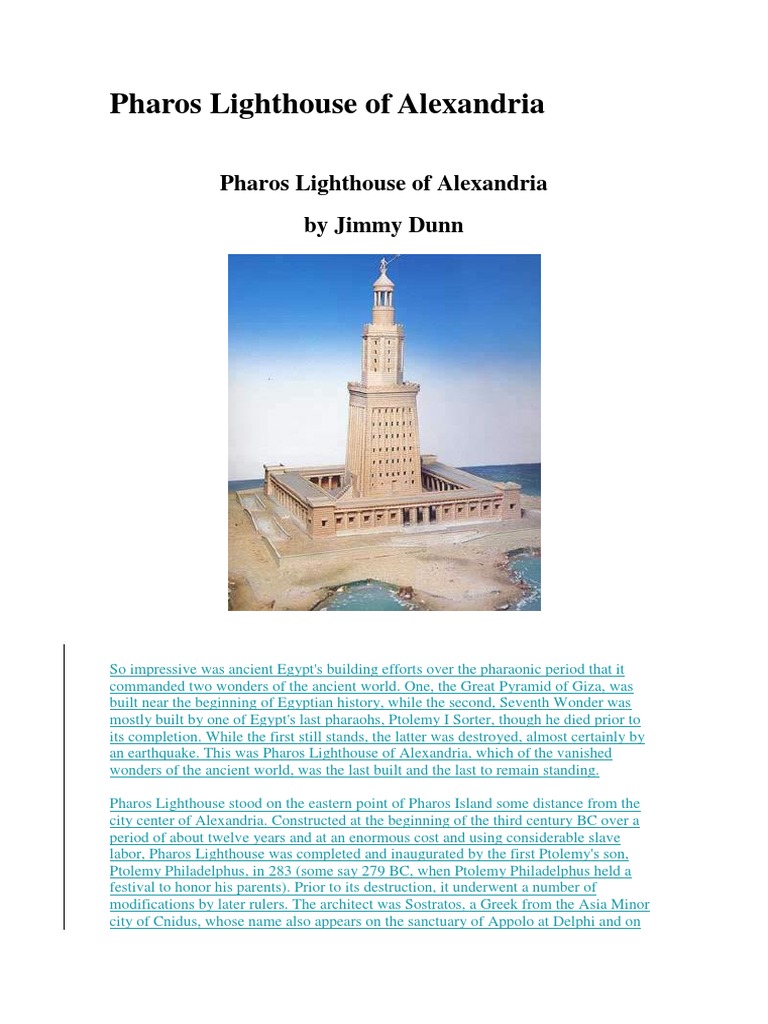 Pharos Lighthouse of Alexandria1 | PDF | Alexandria | Ancient Egypt