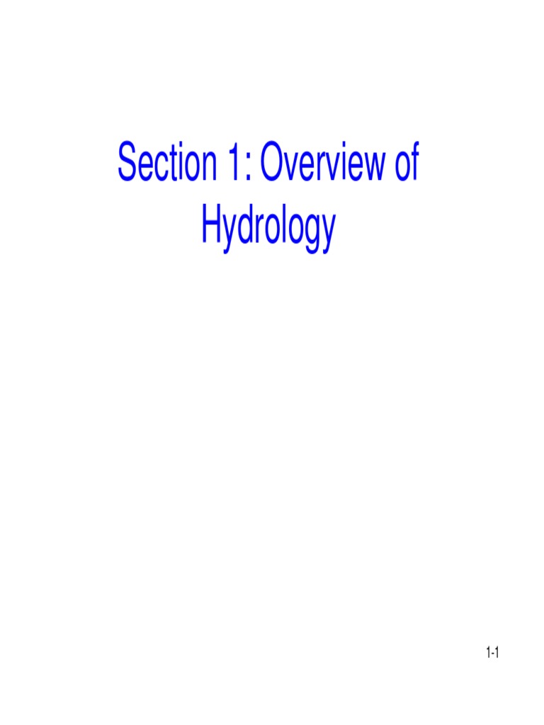 Section 1: Overview of Hydrology | PDF | Hydrology | Drainage Basin