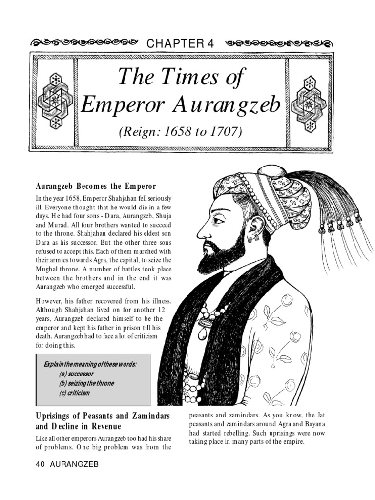 The Times of Emperor Aurangzeb: (Reign: 1658 To 1707) | PDF | Mughal ...