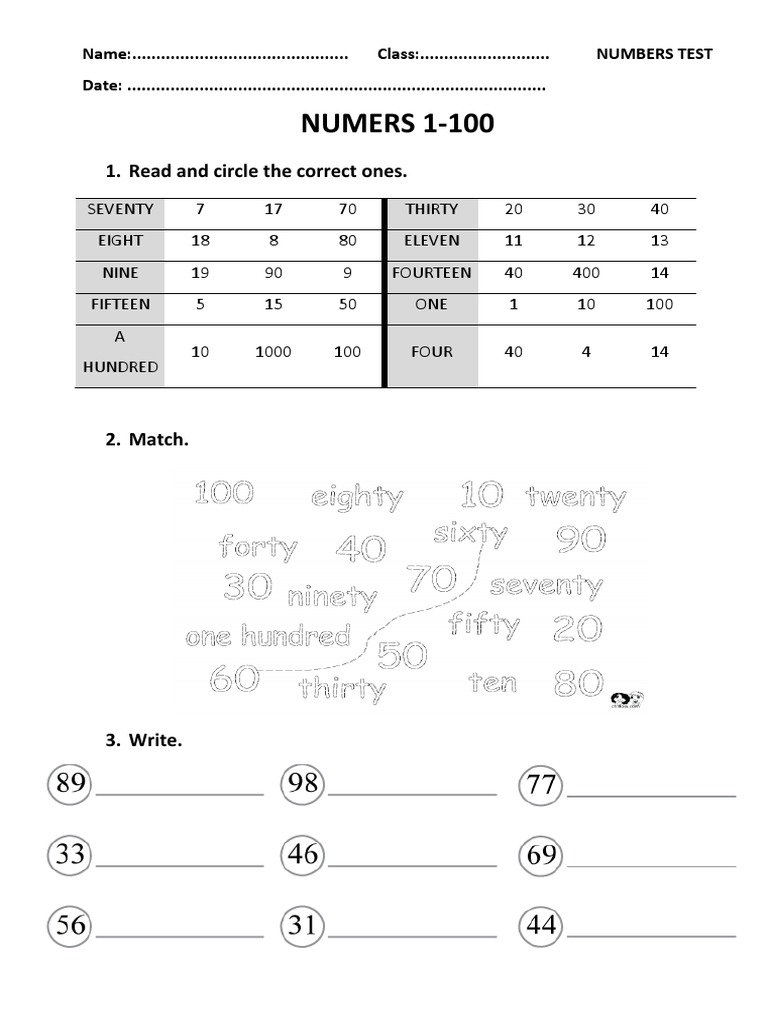 Numbers Exercises 1100 - 85314 | PDF | Data Collection | Tests